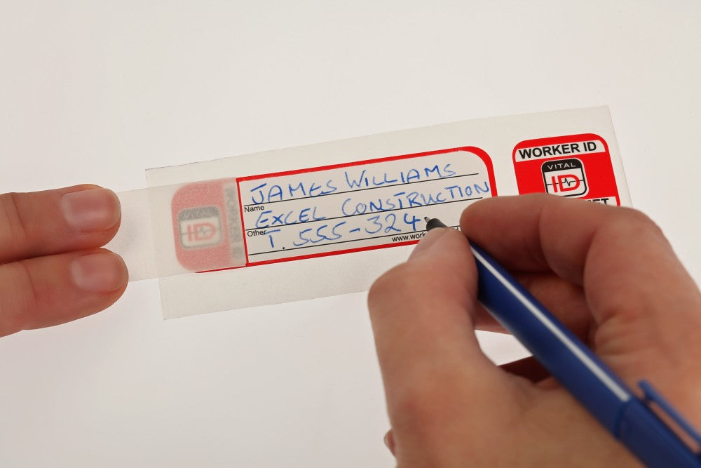 Temporary Hard Hat ICE ID Tag (20 Packs of 25 per Labels ...